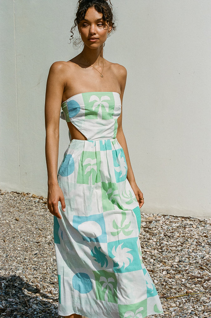 Strapless Talullah Midi Dress - Green – SABO