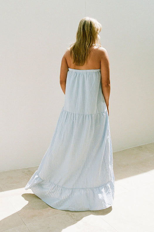Bella Babydoll Maxi Dress - Blue – SABO