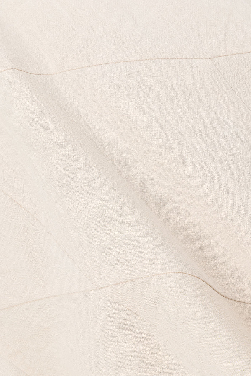 Beige Cotton Round Neck Button Up Panel Adri Top – SABO