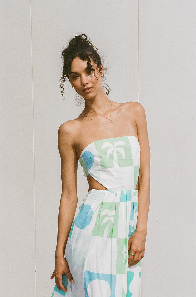 Strapless Talullah Midi Dress - Green – SABO