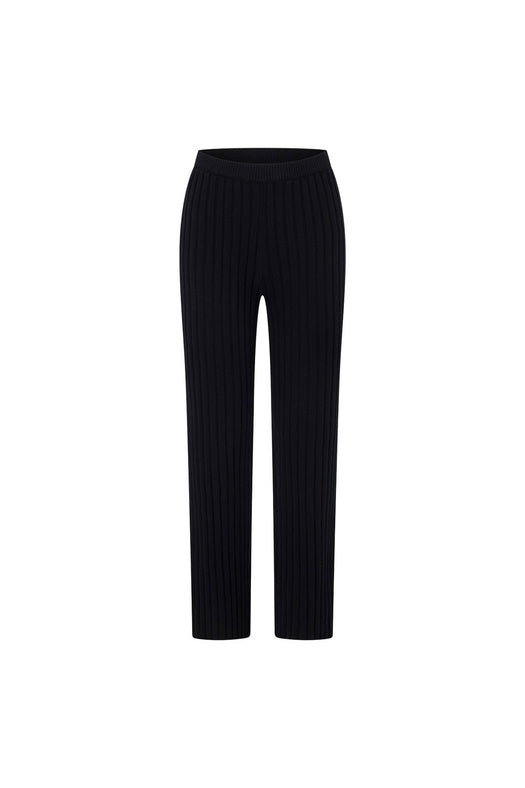 Celine Knit Ribbed Pants - Black – SABO