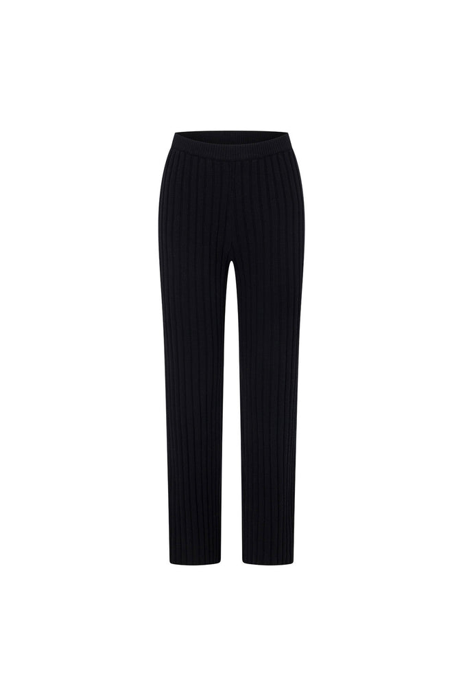 Celine Knit Ribbed Pants - Black – SABO